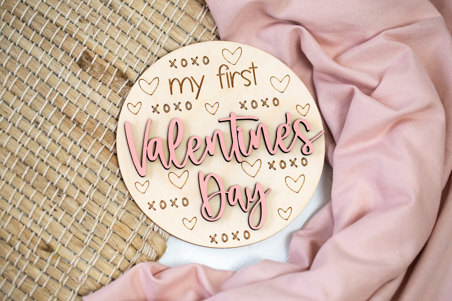 Wooden Milestone Baby Disc, Baby Milestone Cards, My First Holiday ...