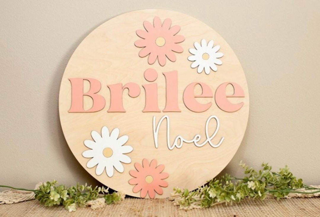 Large Girl Name Sign, Kids Room Name Sign, Custom Floral Name Sign ...