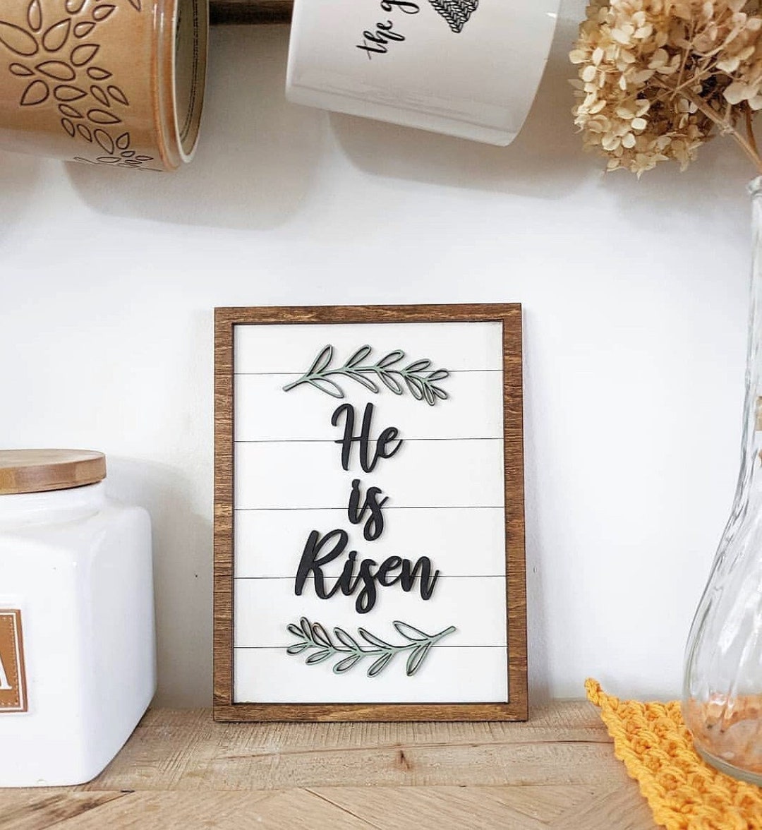 Easter Home Decor Sign | He is Risen Sign | Easter Wall Decor | Easter ...