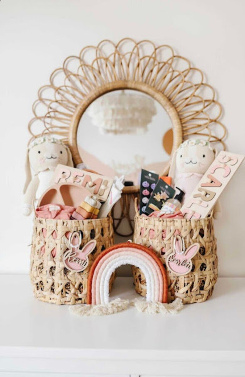 Personalized Bunny Easter Basket Tag Custom Easter Place Card - Etsy