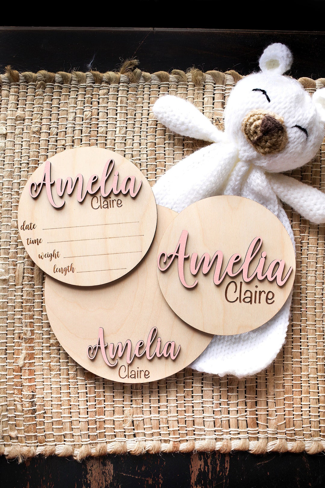 Baby Name Sign With Birth Stats Custom Baby Arrival Announcement Baby ...