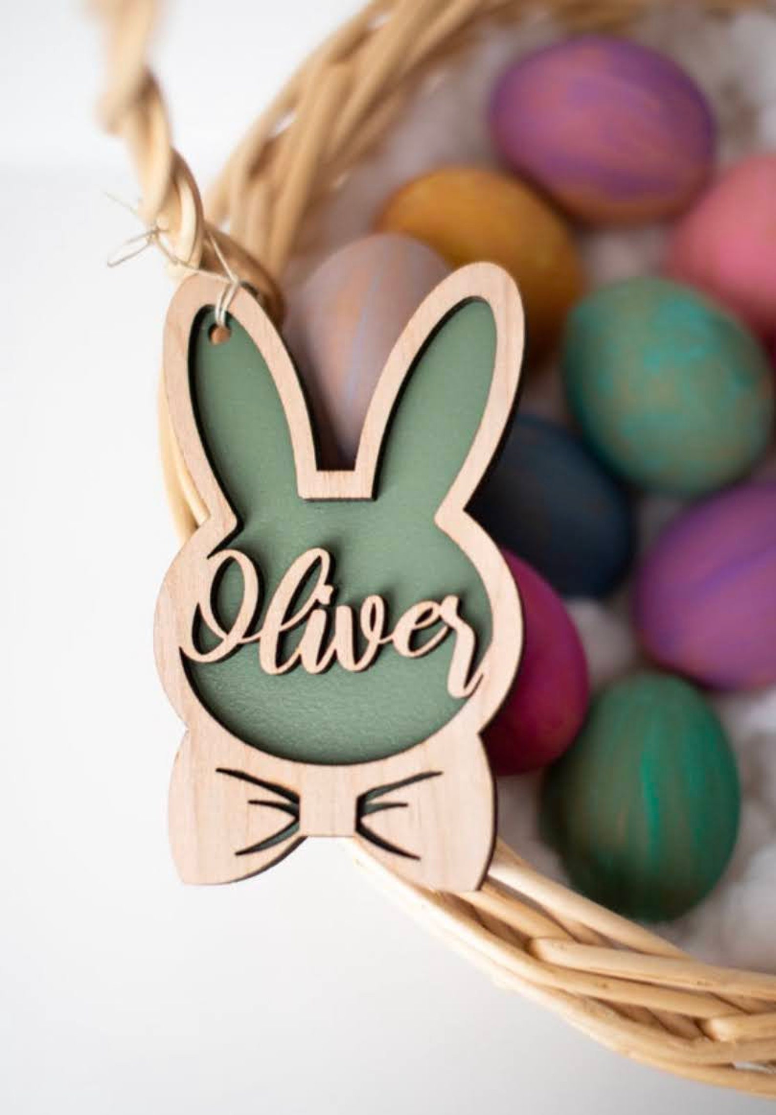 Personalized Bunny Easter Basket Tag Custom Easter Place Card - Etsy