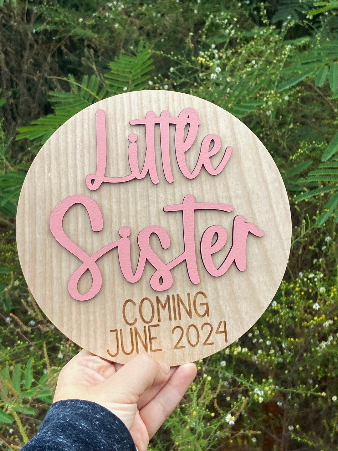 Little Sibling Photo Prop Little Brother Little Sister Round Pregnancy ...