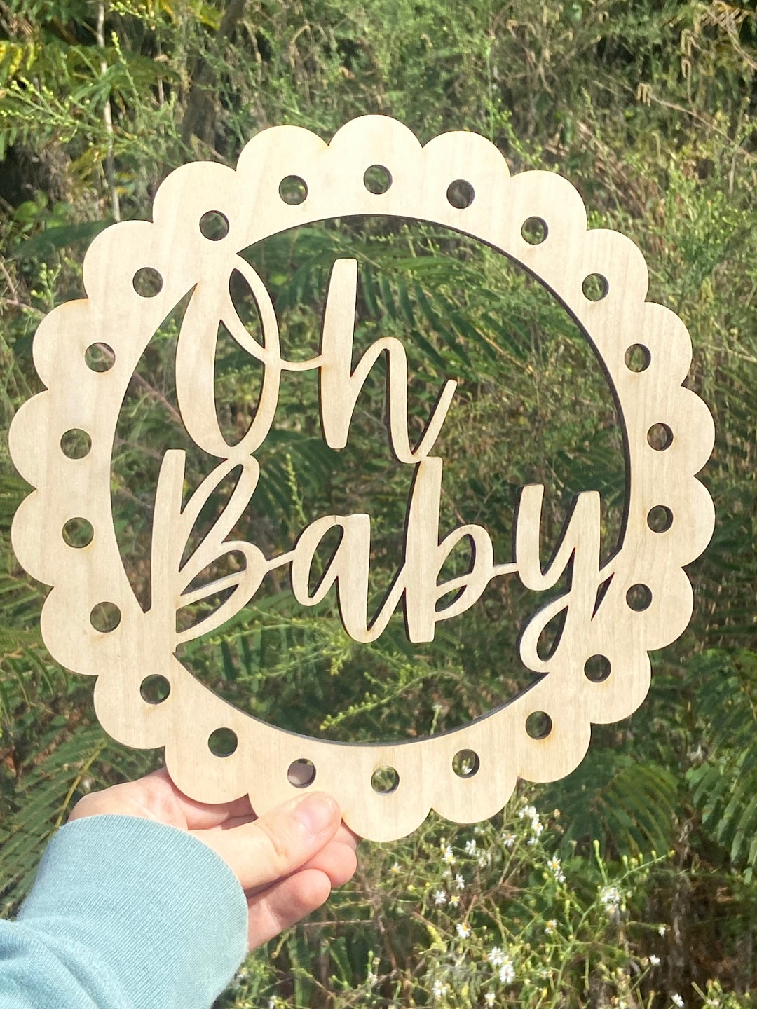 Custom Round Baby Name Sign Nursery Name Sign Baby Shower Decorations ...