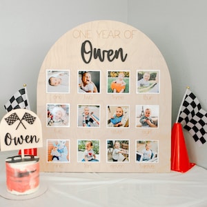 My First Year One Year of Photo Board Wooden Milestone Board 1st ...