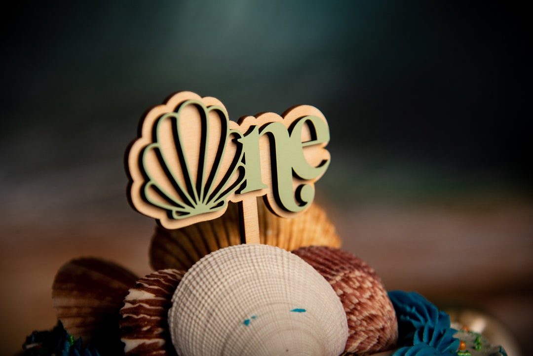 Mermaid Cake Topper Shell Cake Topper First Birthday Smash - Etsy