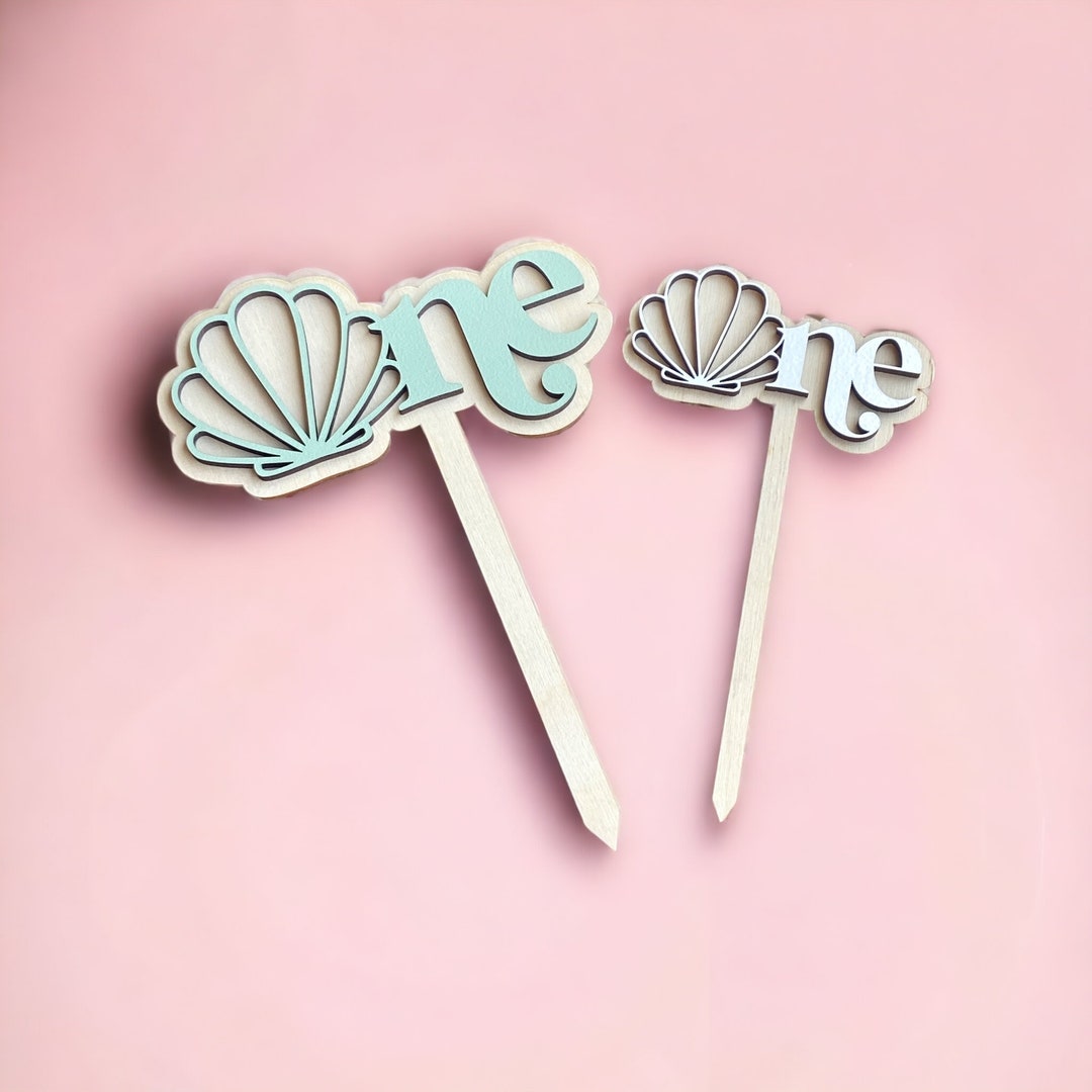 Mermaid Cake Topper Shell Cake Topper First Birthday Smash Cake Topper ...