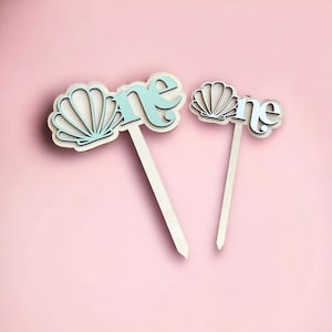 Mermaid Cake Topper Shell Cake Topper First Birthday Smash Cake Topper ...