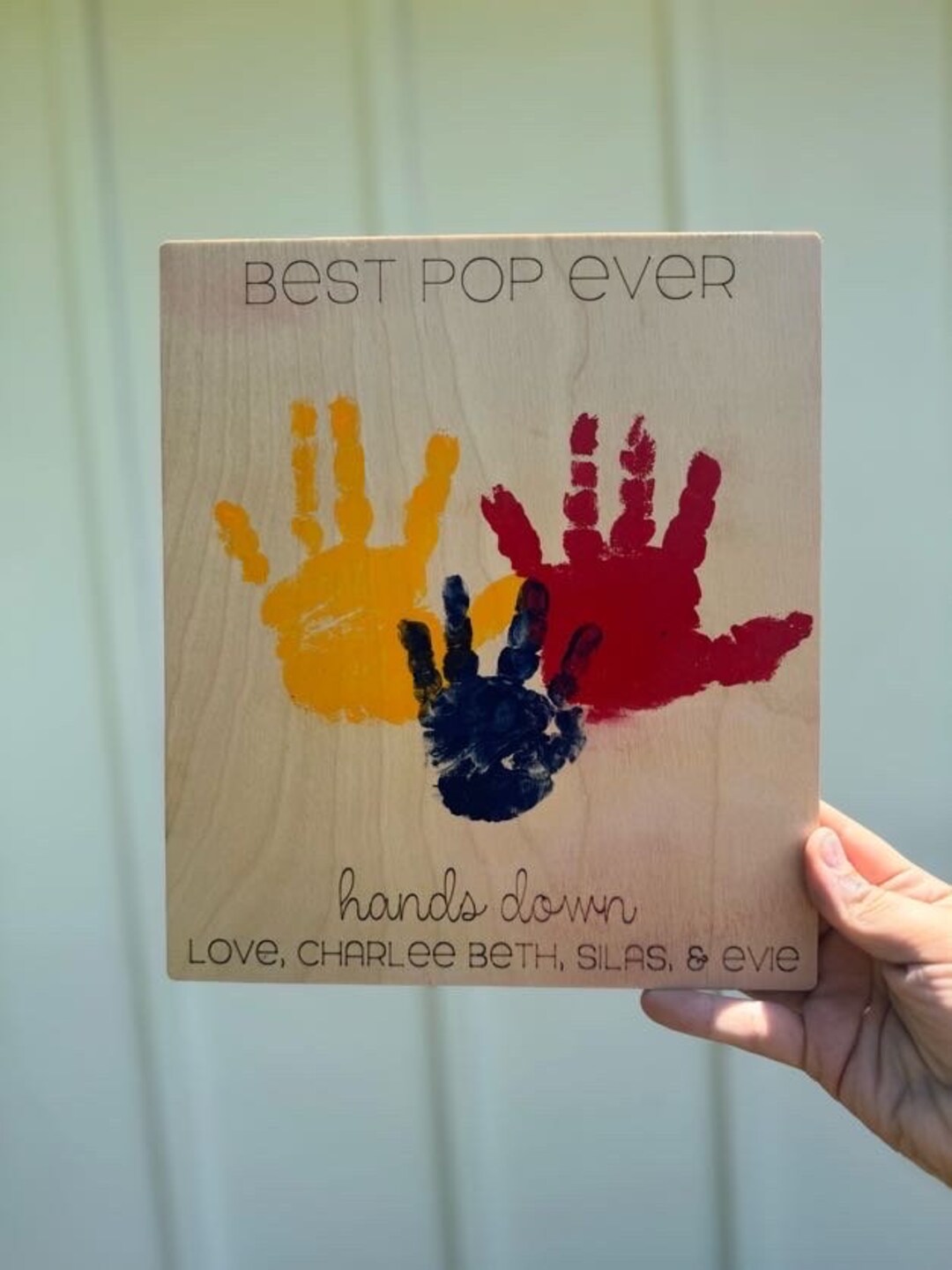 Custom Dad Hand Down Sign Personalied Dad Handprint Sign Bets Dad Ever ...