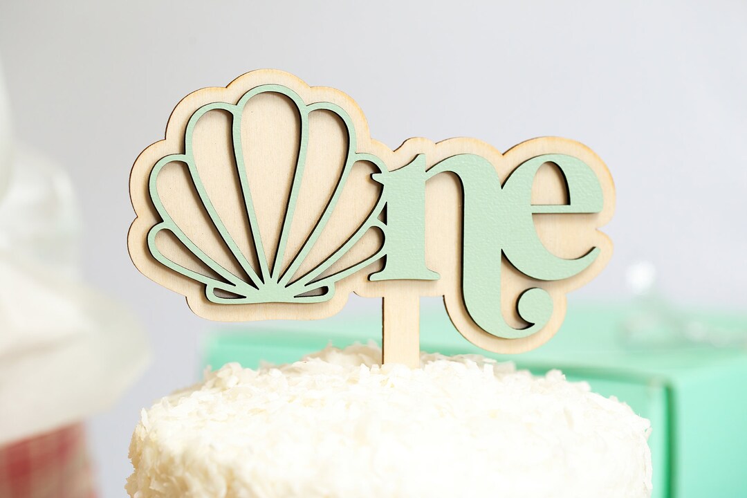 First Birthday Cake Topper One Seashell Cake Topper Mermaid Birthday ...