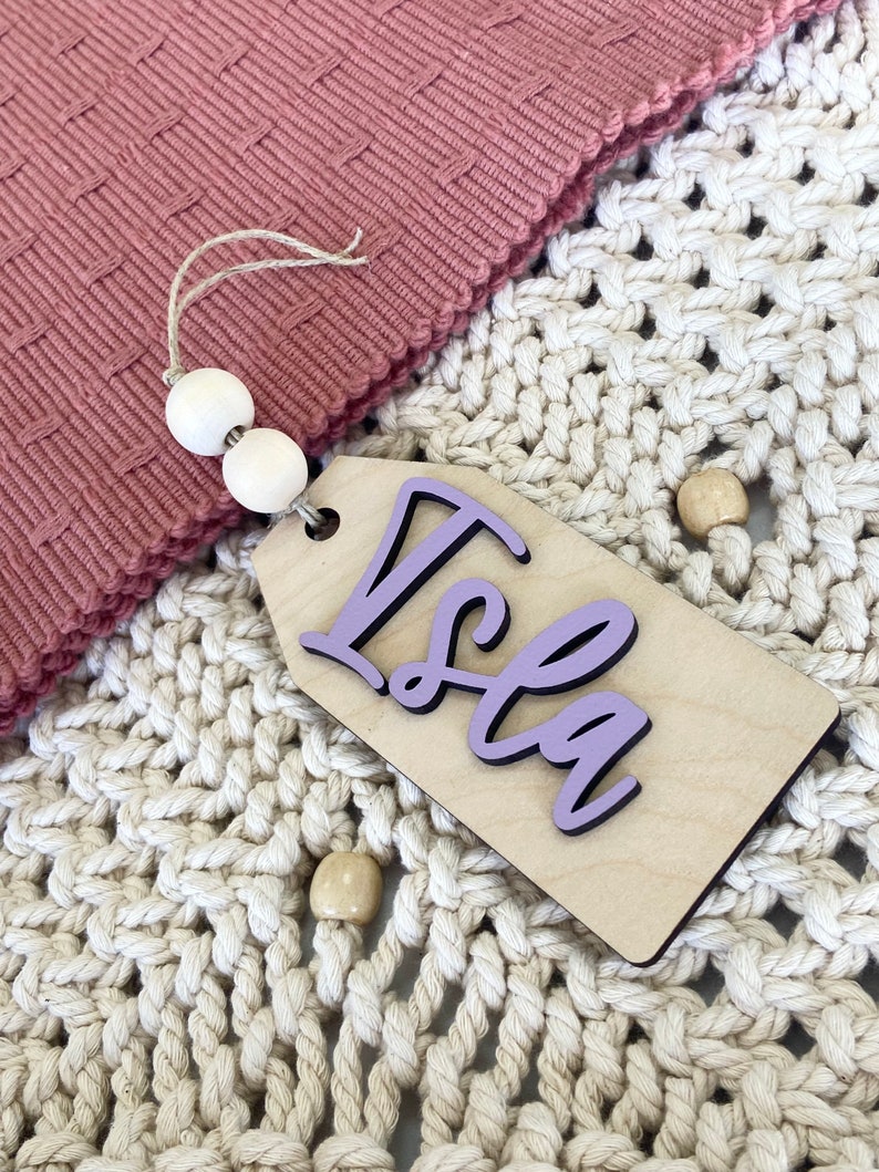 Beaded Wooden Name Tag Personalized Easter Basket Tag Custom - Etsy