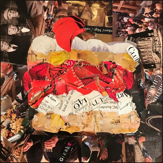 Mixed Media & Collage Strawberry Shortcake collage Food art Bakery ...