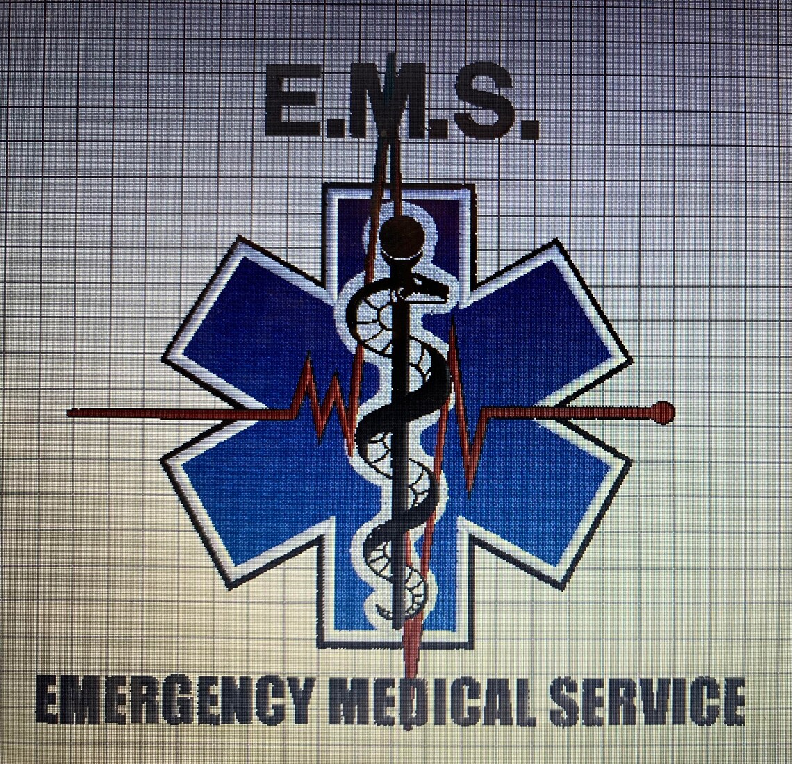 E.M.S. Full Back Embroidery Design - Etsy