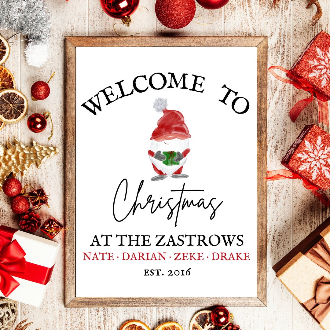 CUSTOM Welcome to Christmas Sign, Personalized Christmas Decor ...