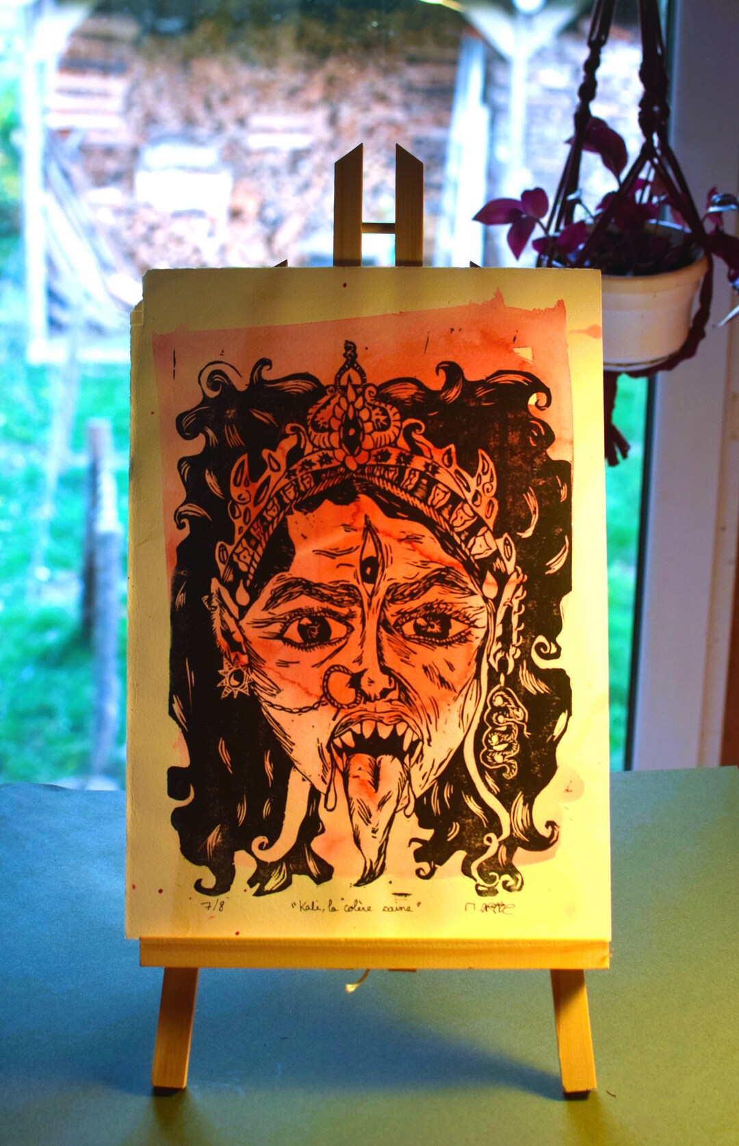 Linocut Angry Goddess - Etsy