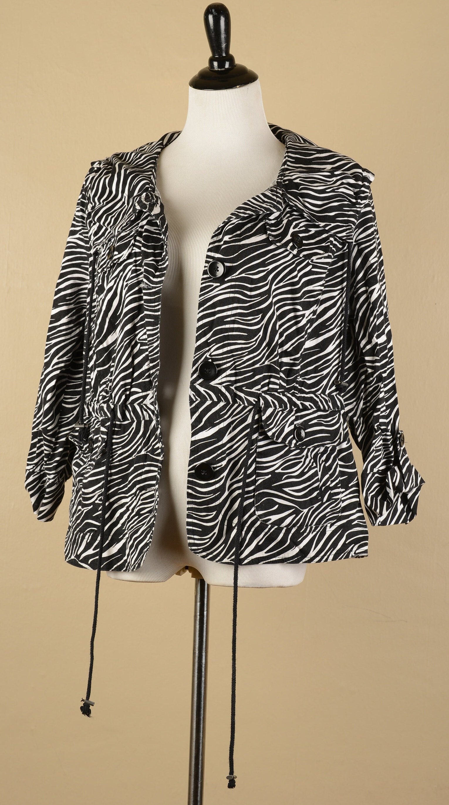 1990s Zebra Print Elementz Jacket - Etsy