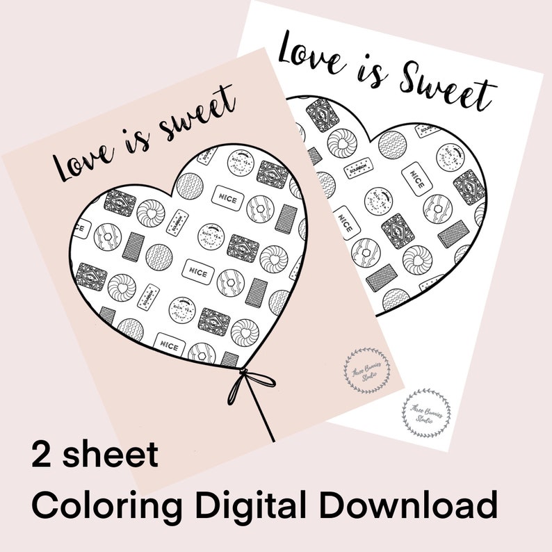 Downloadable Colouring Sheet for Kids, Valentines Day Activity, Print ...