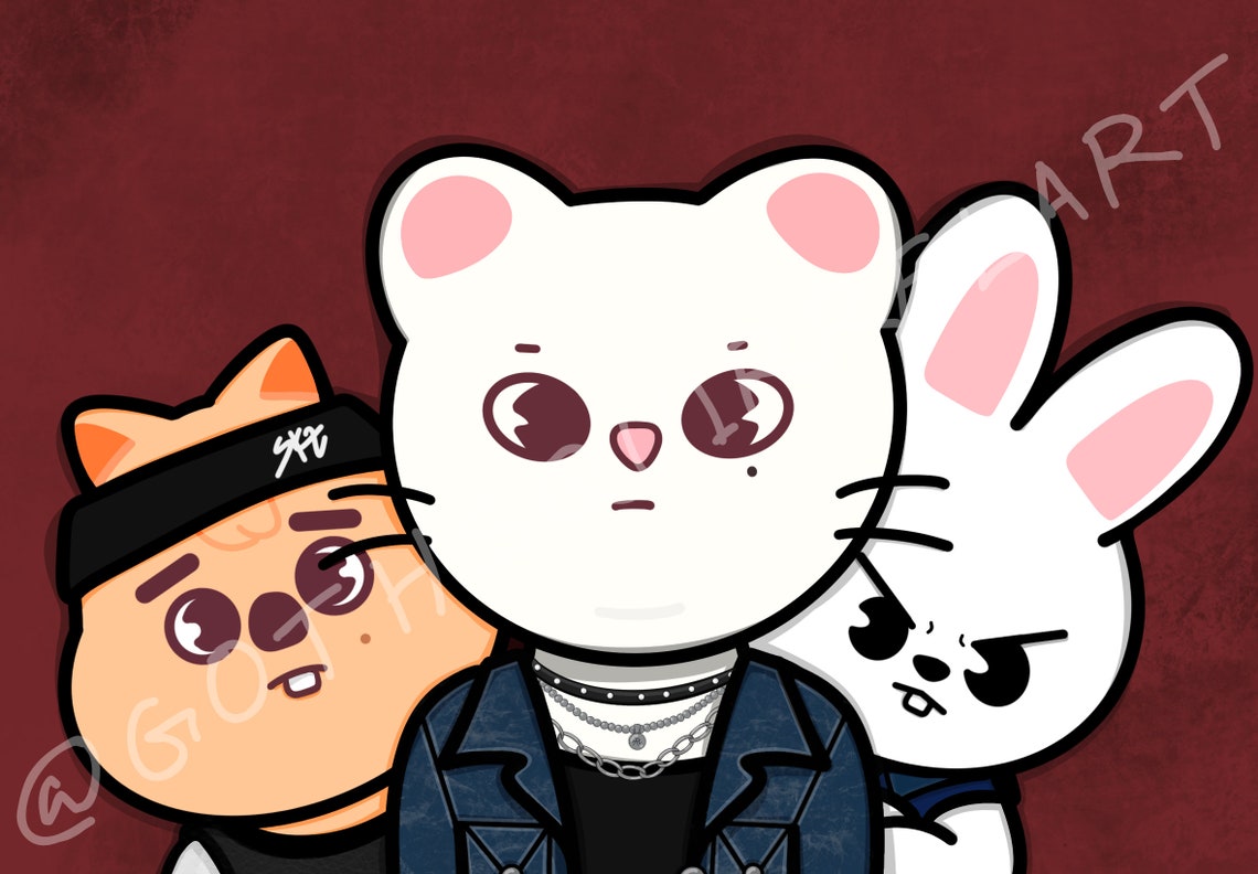 Stray Kids/skzoo Inspired - PABORACHA - HAN Quokka, Jiniret, Leebit - Han, Hyunjin, Lee Know ...