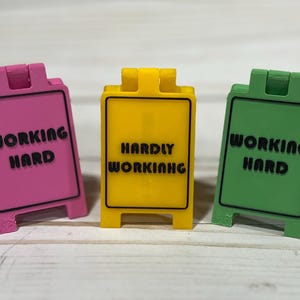 3D Printed Mini Floor Caution Sign|hardly Working Decor|working Hard ...