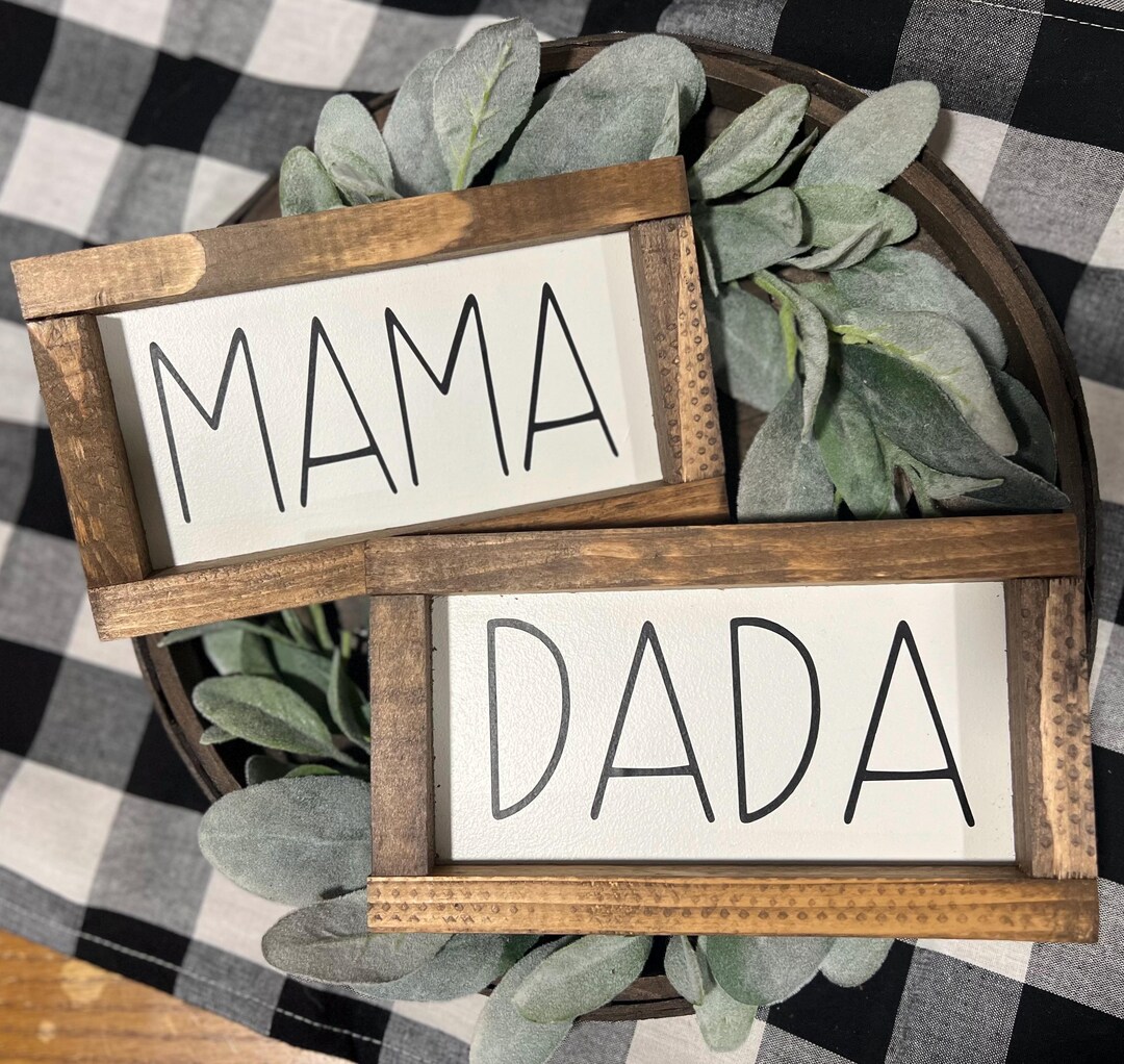 Mama or Dada Sign|rustic Wood Sign|home Decor|nusery Decor|new Parents ...