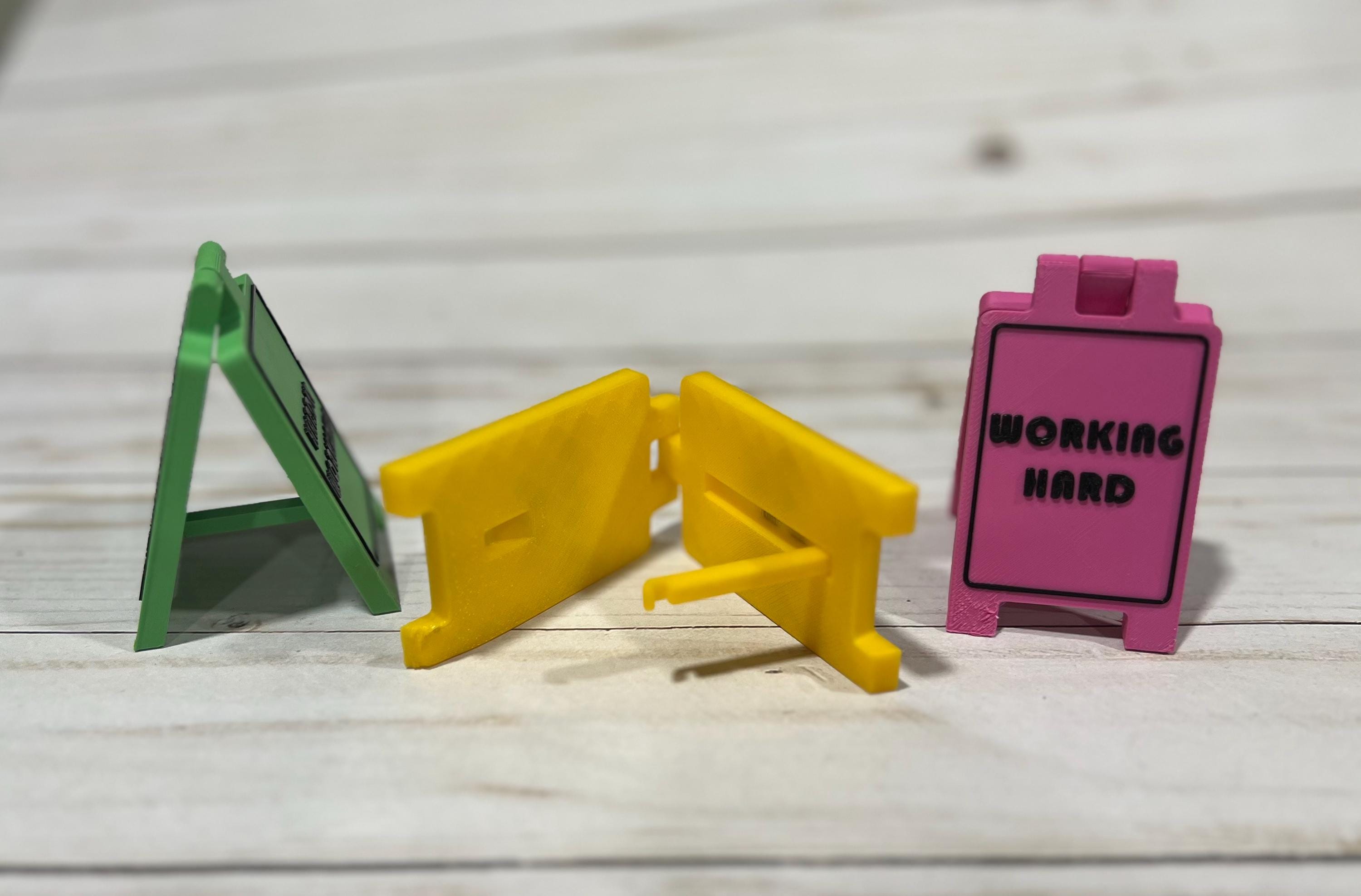 3D Printed Mini Floor Caution Sign|hardly Working Decor|working Hard ...