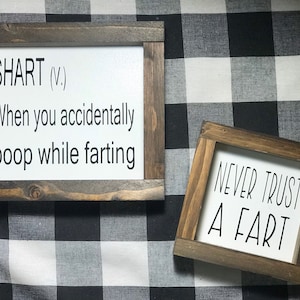 Fart Signs|never Trust A Fart|shart Definition|bathroom Decor|silly ...