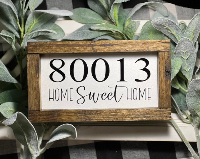 Zip Code Sign | House Number Sign | Area Code Sign | 3D Laser Wood Sign ...