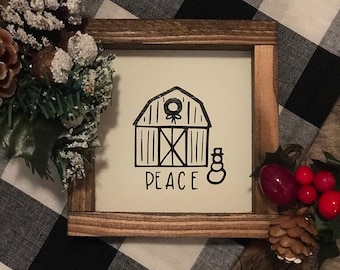 Christmas Barn Sign | Etsy