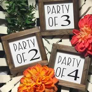 Party of Sign|family Sign|party of 2|party of 3|farmhouse Sign ...