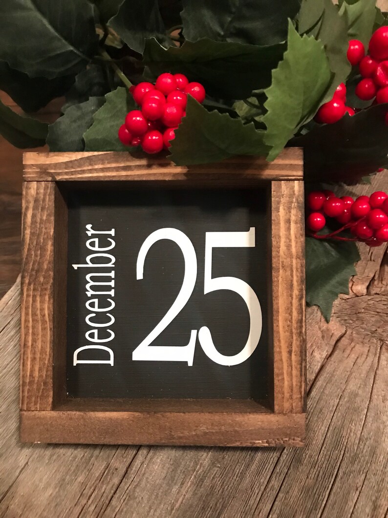 December 25 Sign|christmas Decor|christmas Sign|sixiefarmdesigns - Etsy