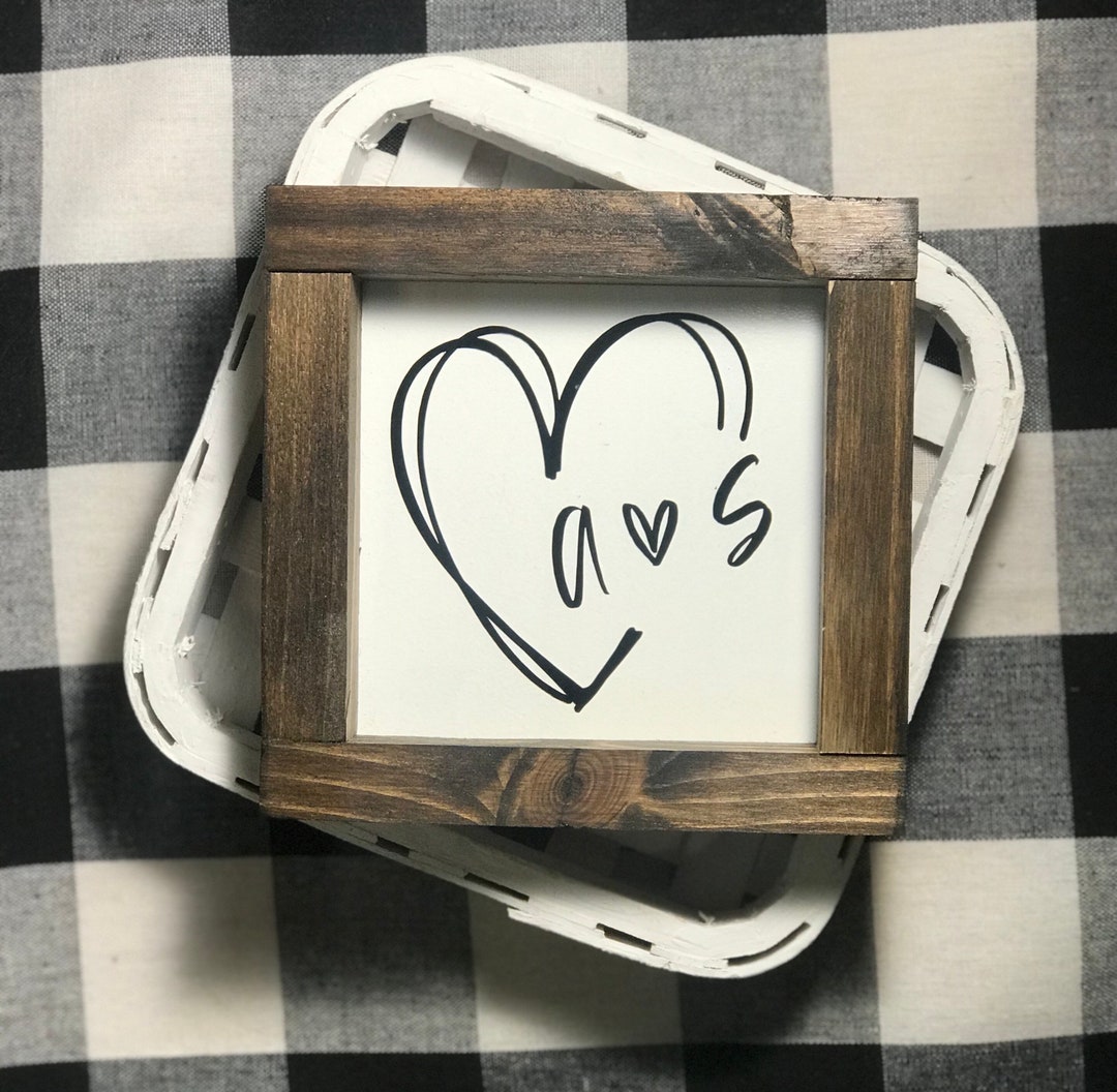 CUSTOM Heart + Name Sign|initials Sign|love|wedding|valentine’s Day ...