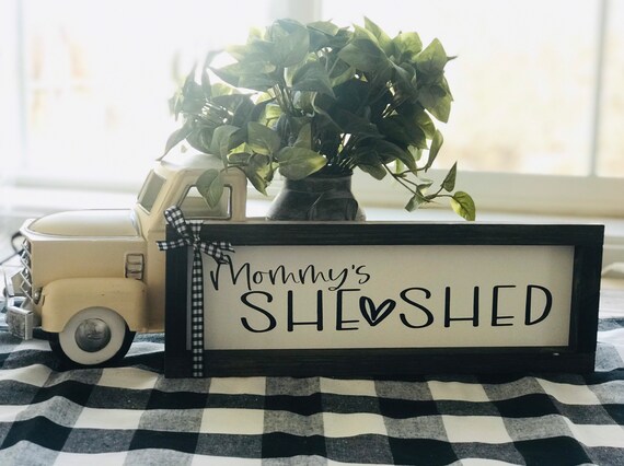Mommys She Shed Signfarmhouse Decorrustic Wood - Etsy