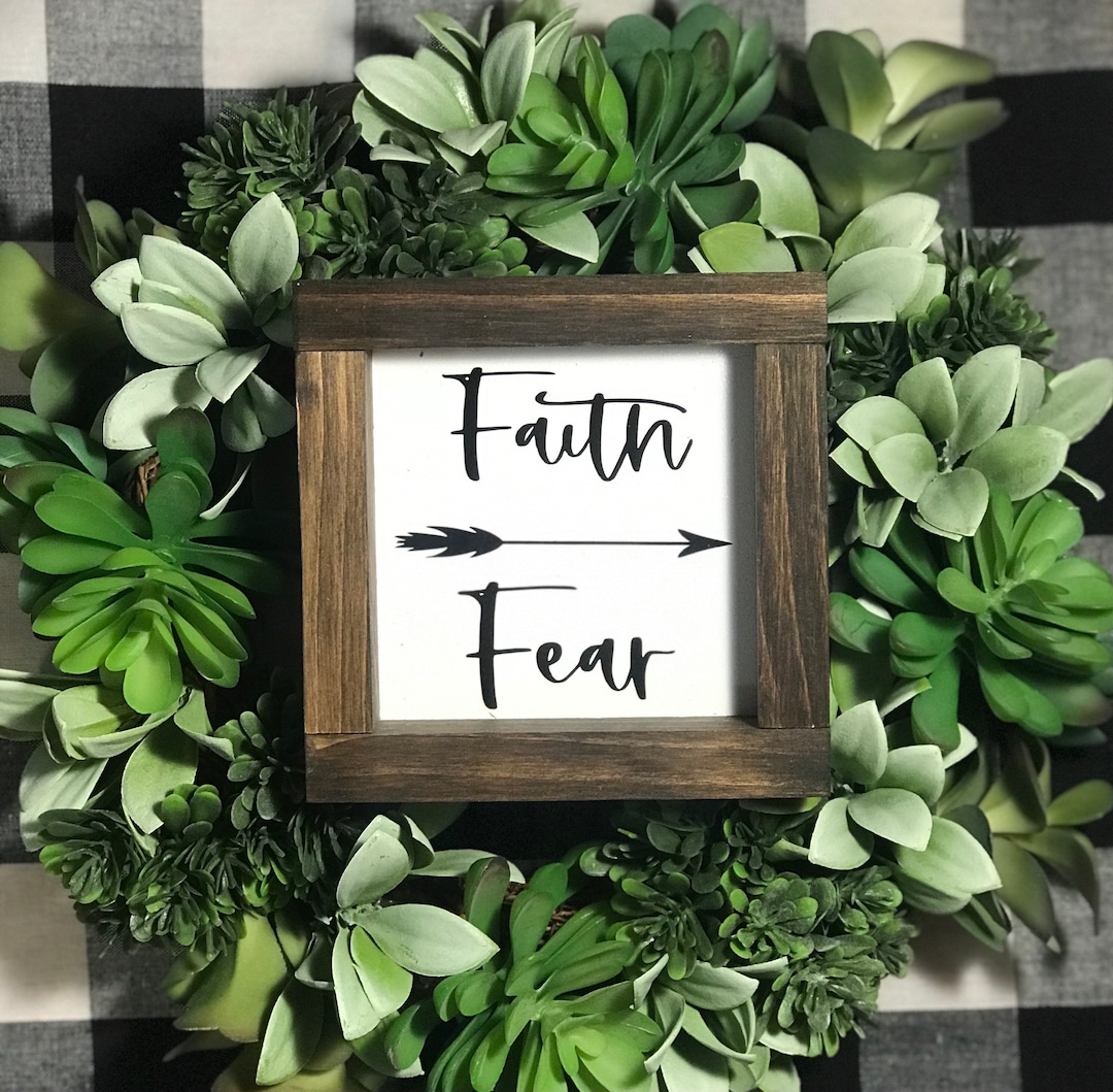 Faith Over Fear Sign|faith Sign|spiritual Decor|dixiefarmdesignsllc - Etsy