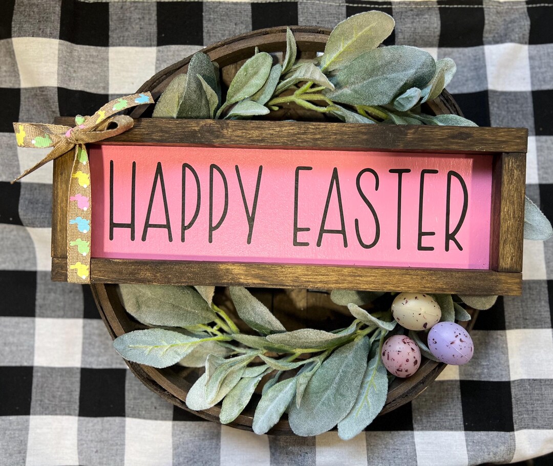 Happy Easter Sign|bunny Sign|easter Decor|farmhousefarmhouse Decor ...