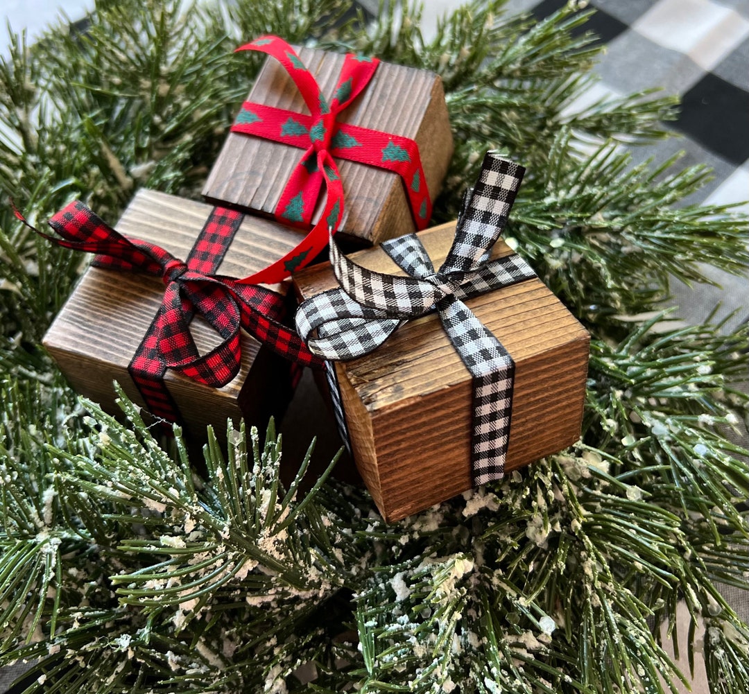 Mini Christmas Presents|christmas Decor|dec.25|wood Block|holiday Decor ...