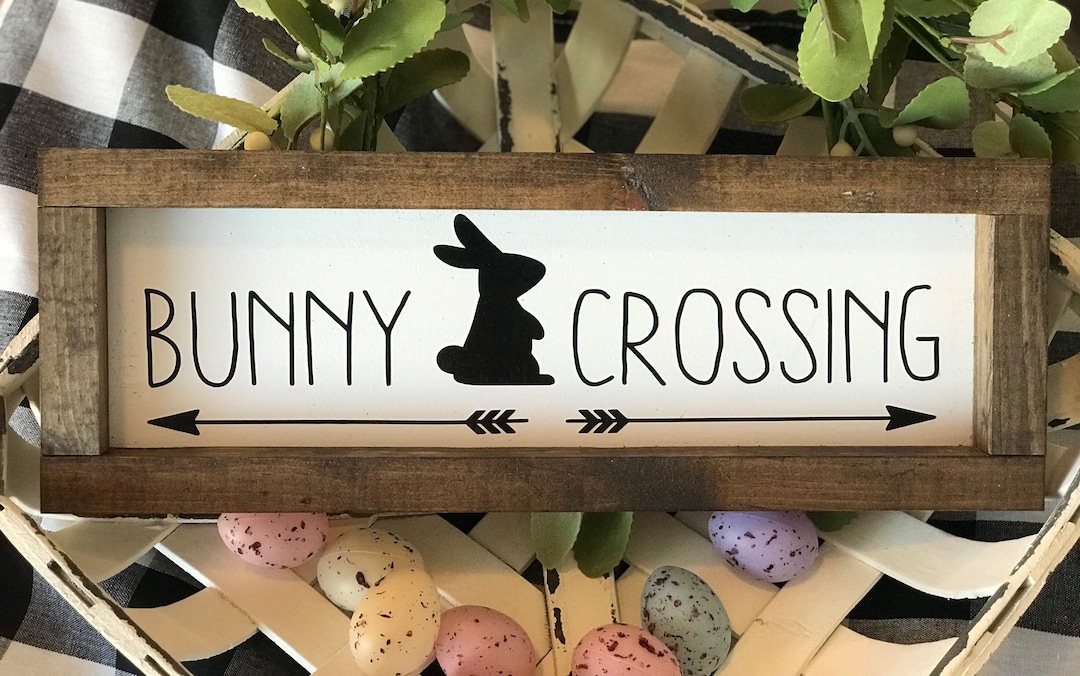 Bunny Crossing Sign|bunny Sign|easter Decor|farmhouse Decor ...