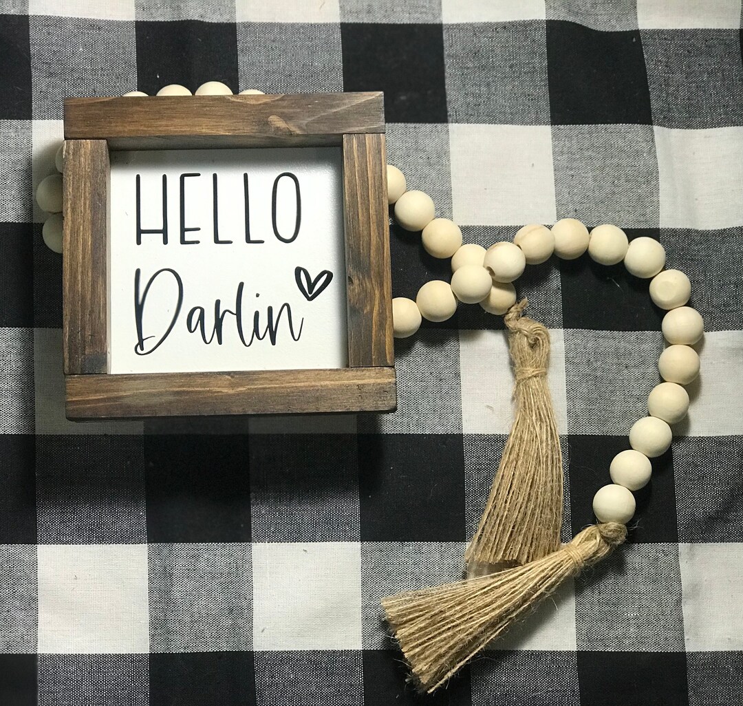 Hello Darlin Sign|home Decor|farmhouse Decor|hello Sign ...