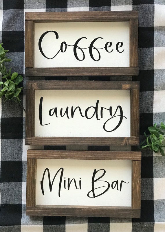 Coffee Laundry Mini Bar Signsfarmhouse Decorcoffee | Etsy