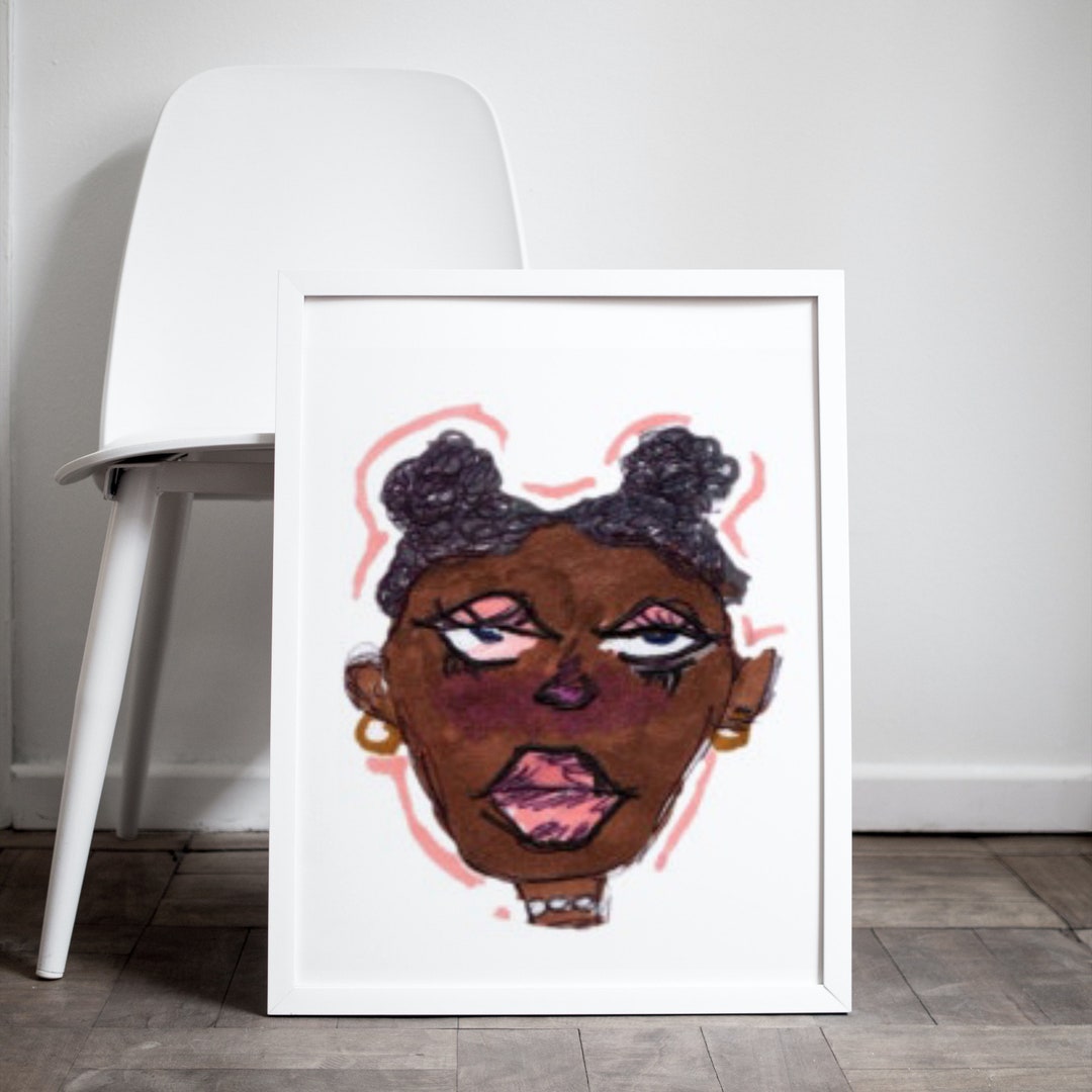 Salgal - Grunge Girl A4 Hand-drawn Digital Print - Etsy