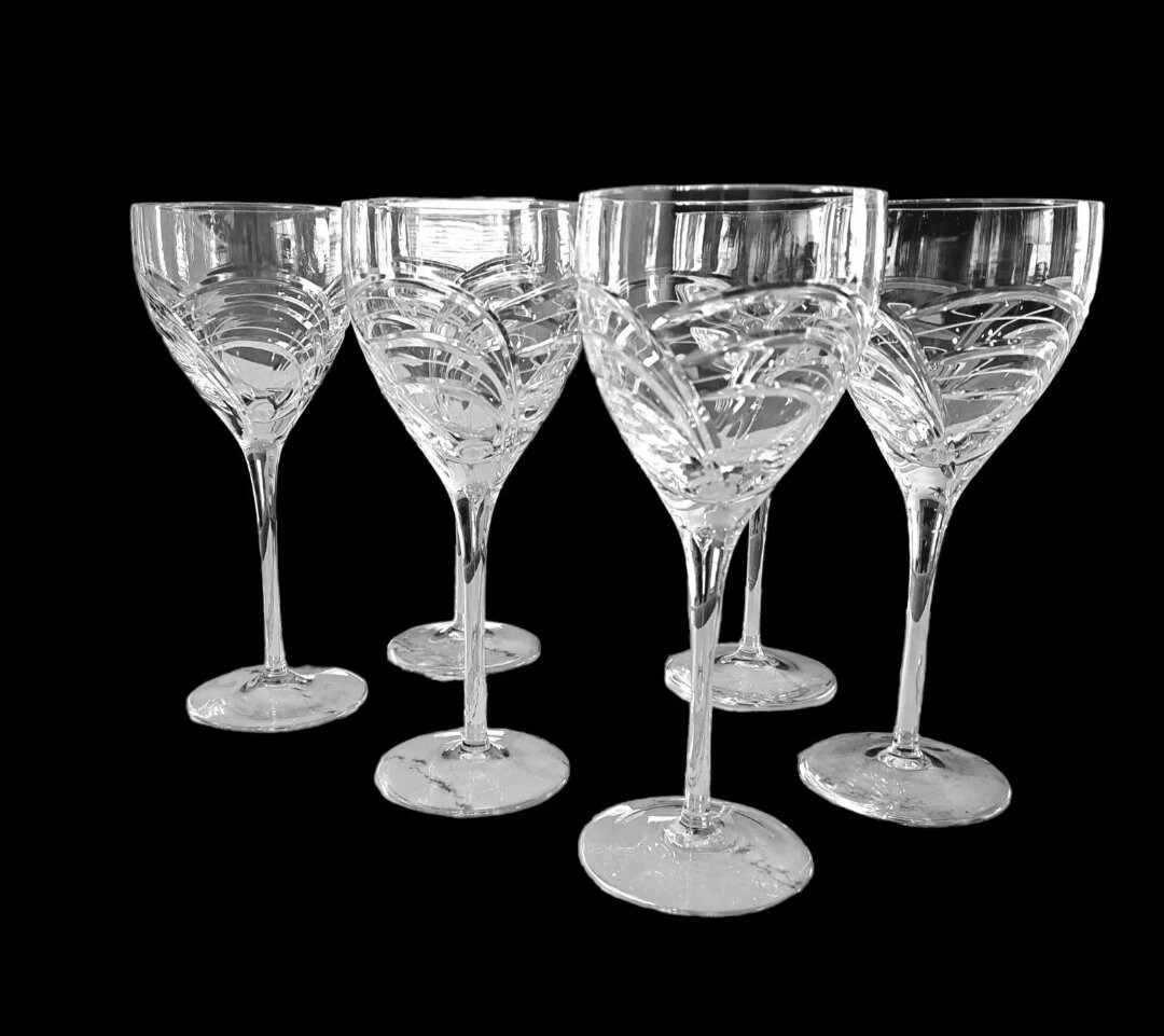 Vintage 6 Miller Rogaska Soho Crystal Water or Wine Glasses - Etsy