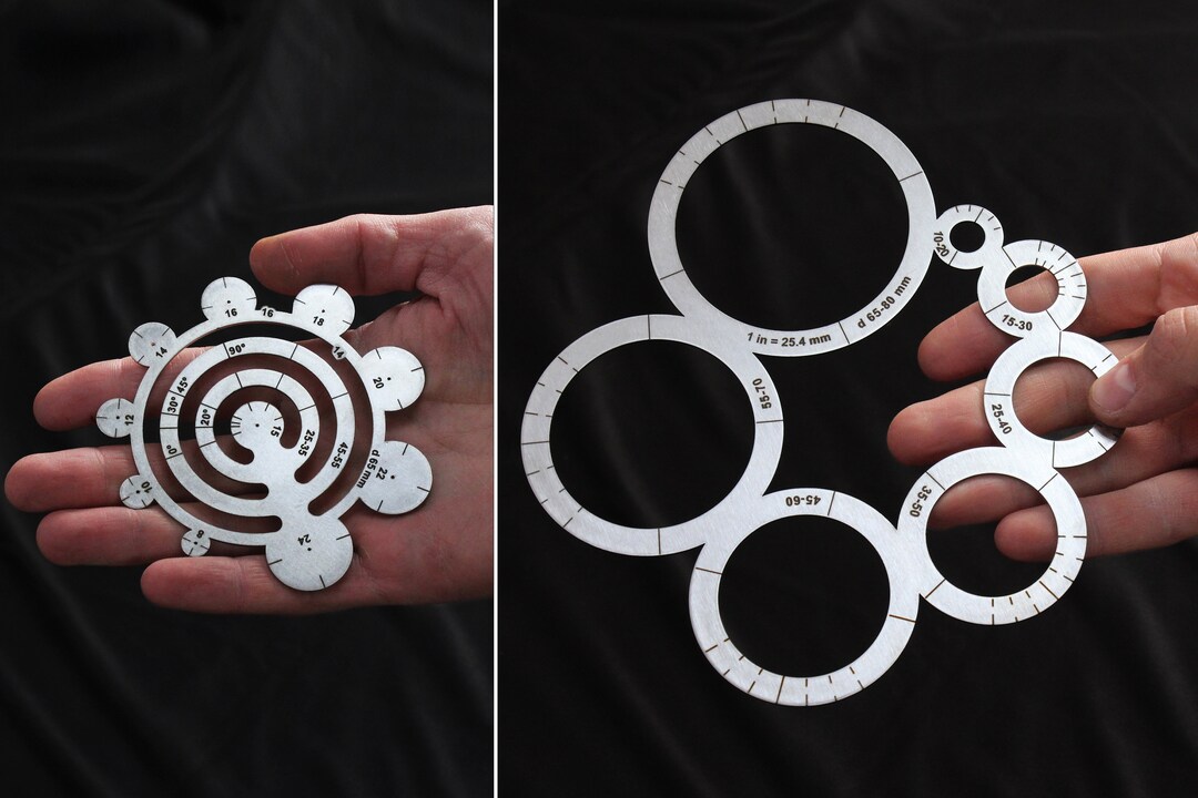 2pcs Steel Circles Ruler Stencil, Leather Corners Cutting Tool, DIY ...