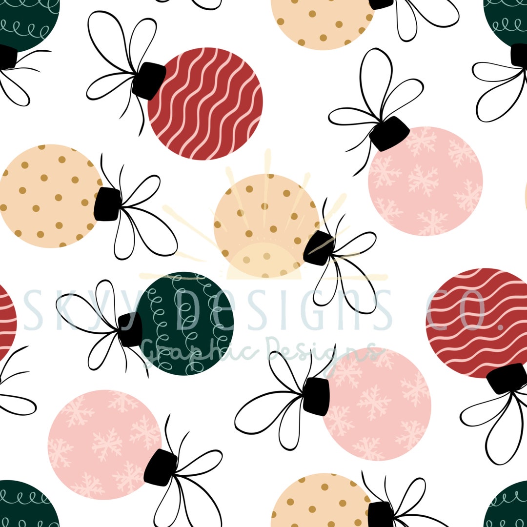 Christmas Ornaments Digital Seamless Pattern for Fabrics and Wallpapers ...