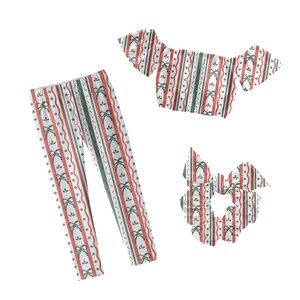 Coquette Stripes and Bows Seamless Pattern Design for Christmas ...