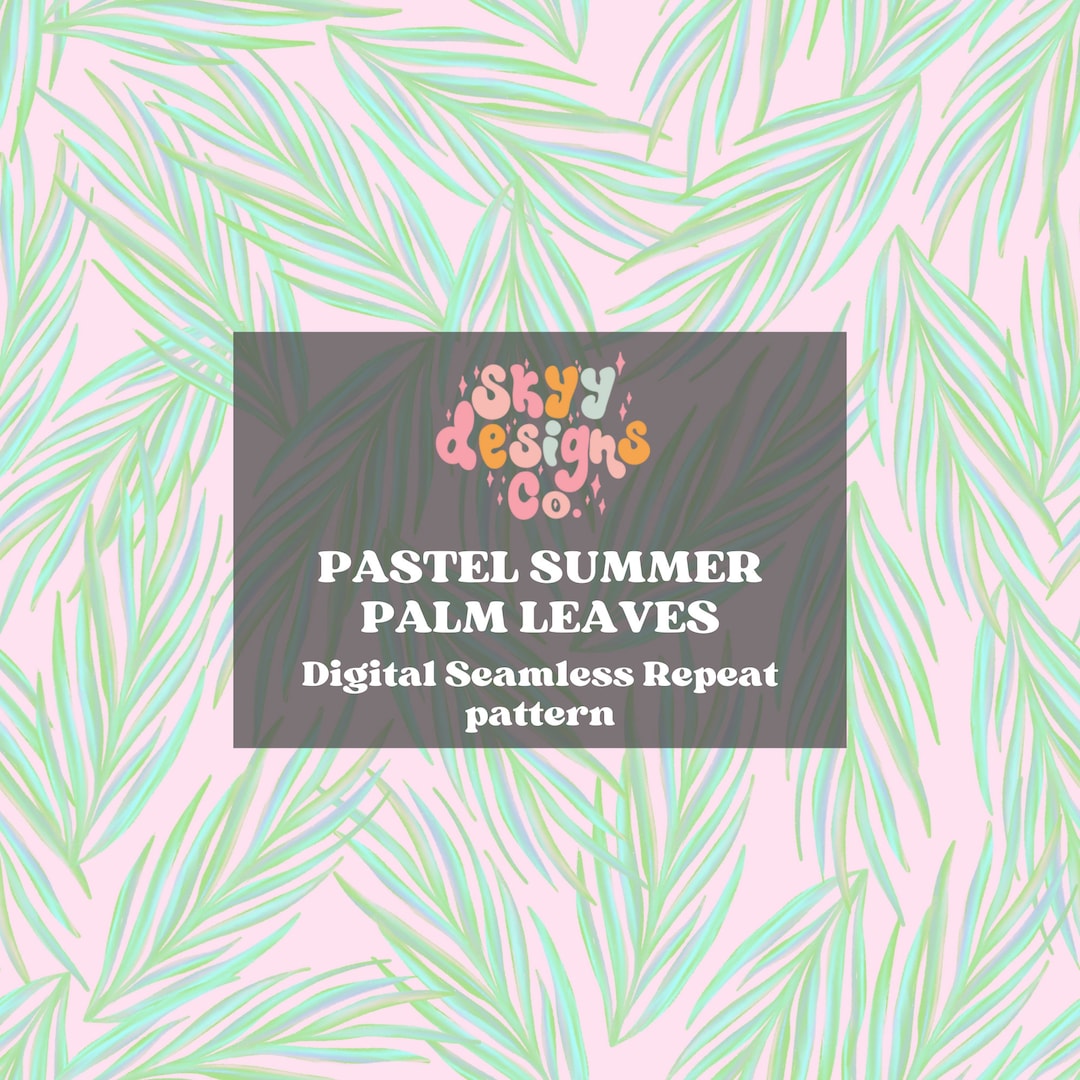 Beachy Palm Leaves Seamless Pattern for Summer, Boho Beach Seamless ...