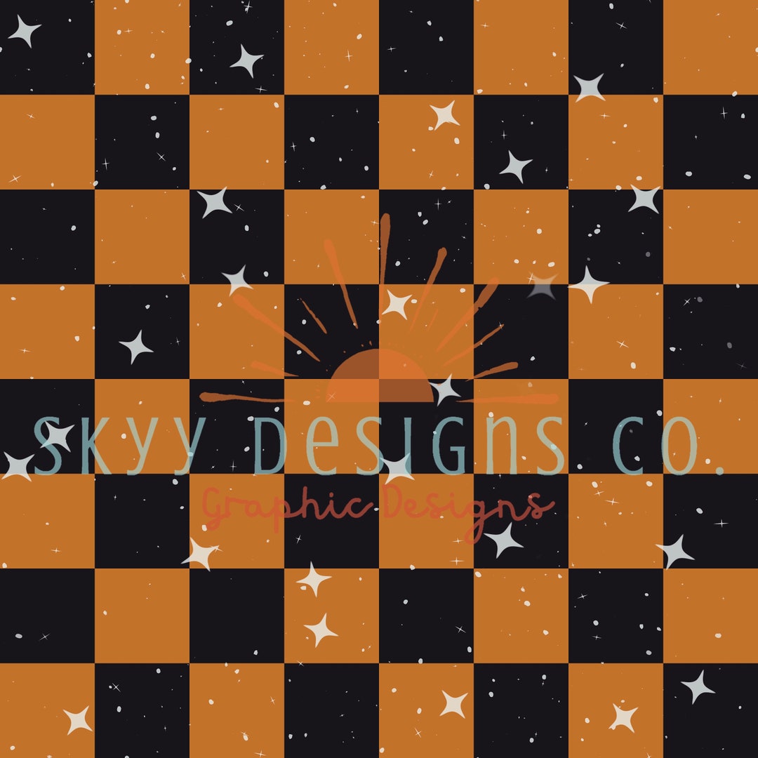 Sparkle Spooky Checkered Digital Seamless Pattern for Fabrics and ...