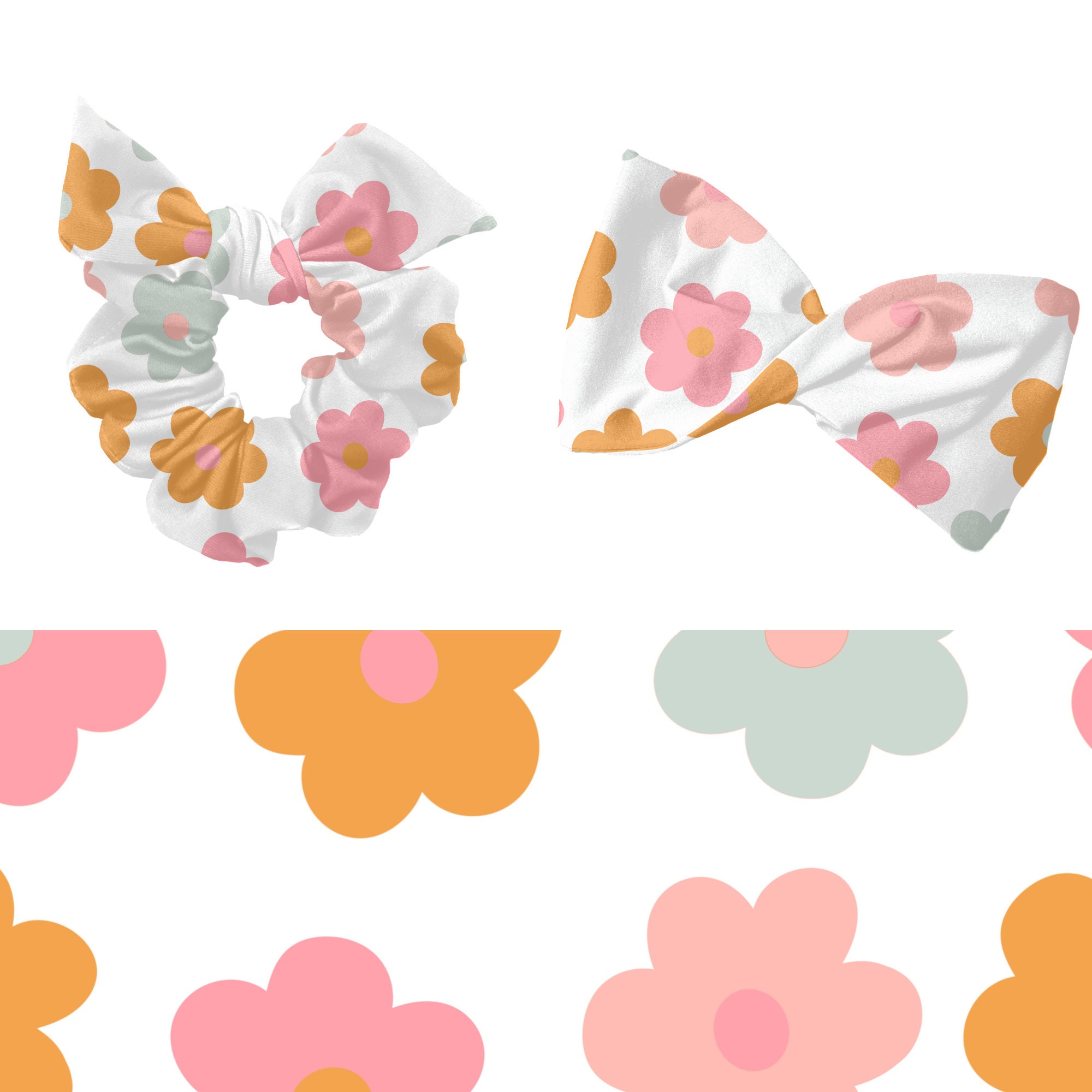 Bright Retro Summer Daisy Seamless Pattern for Retro Floral Fabric ...