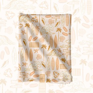 Boho Beach Seamless Pattern for Summer, Neutral Nautical Pattern Paper ...