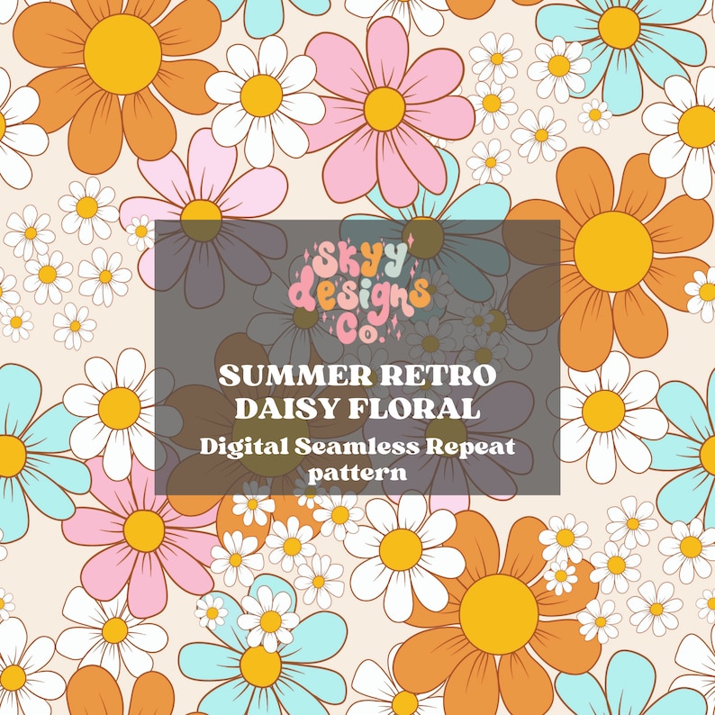 Retro Daisy Seamless Pattern for Spring and Summer, Bright Flowers ...