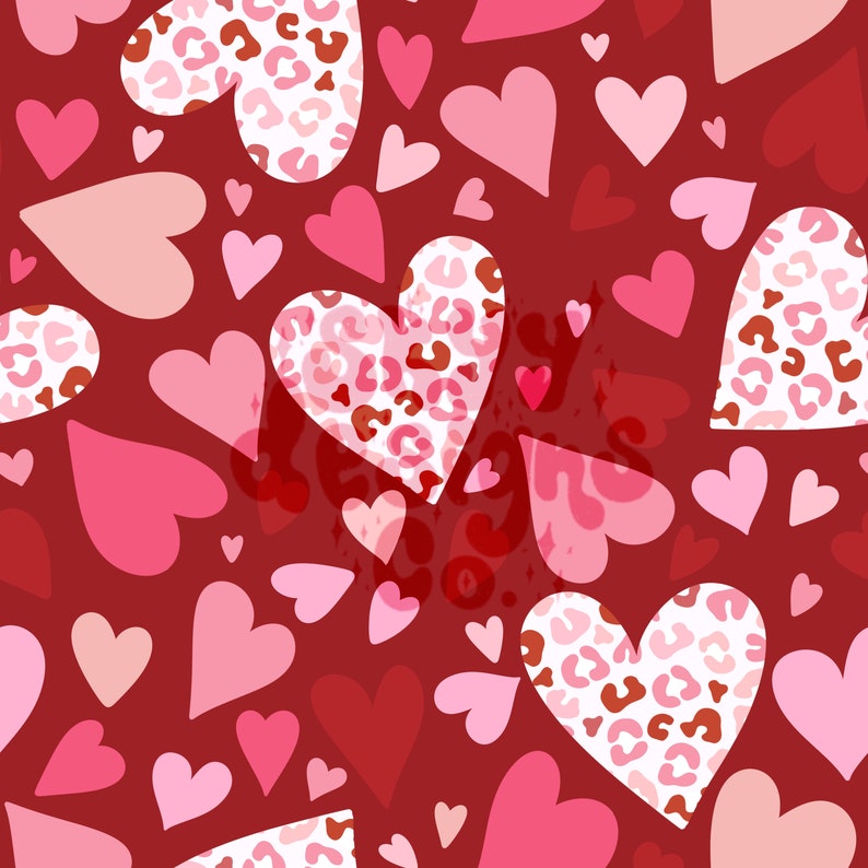 Cheetah Hearts Seamless Pattern for Valentines Day Love - Etsy