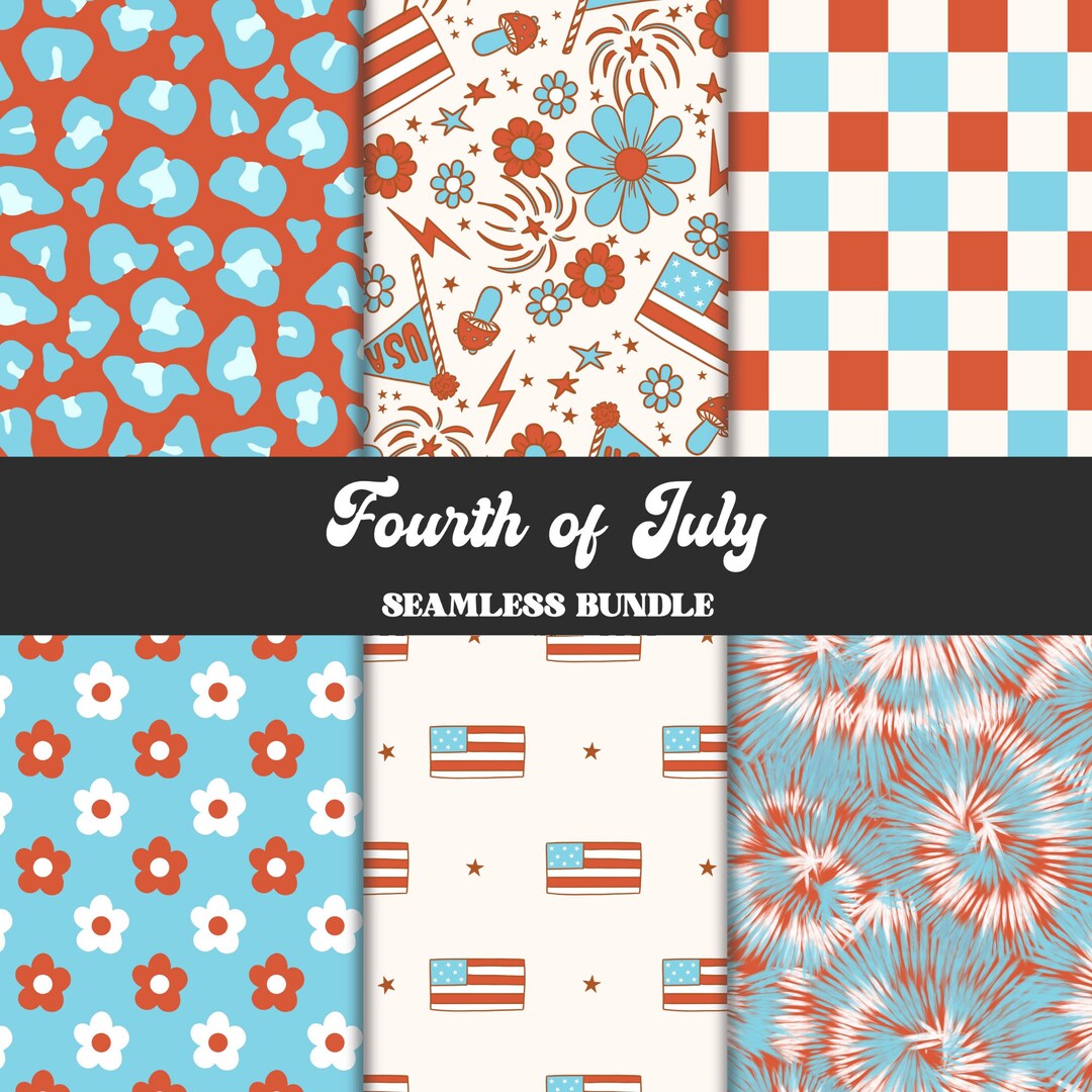 Fourth of July Seamless Pattern Bundle Digital Seamless Pattern for ...